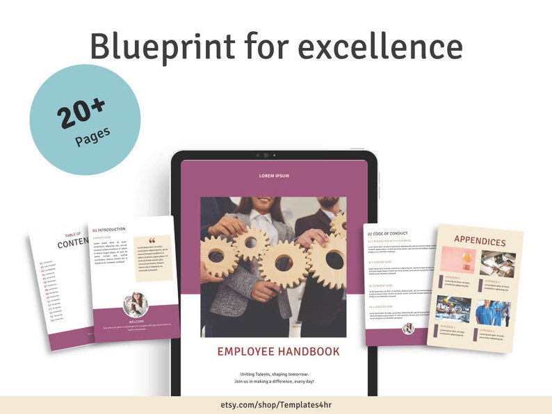 Comprehensive Employee Handbook Template HR Onboarding Employee ...