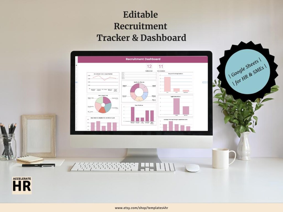 Recruitment Tracker & Dashboard for HR | Google Sheets Hiring Template ...