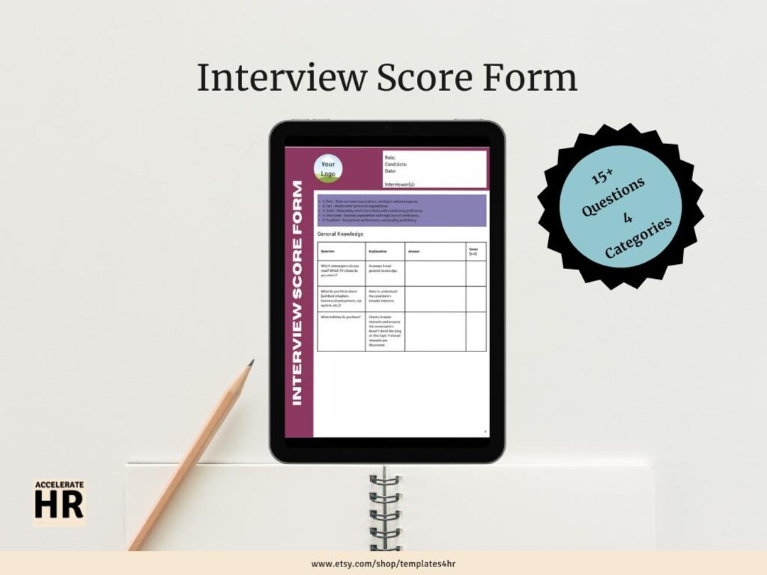 Interview Scoring Form: Candidate Evaluation, Structured Hiring ...