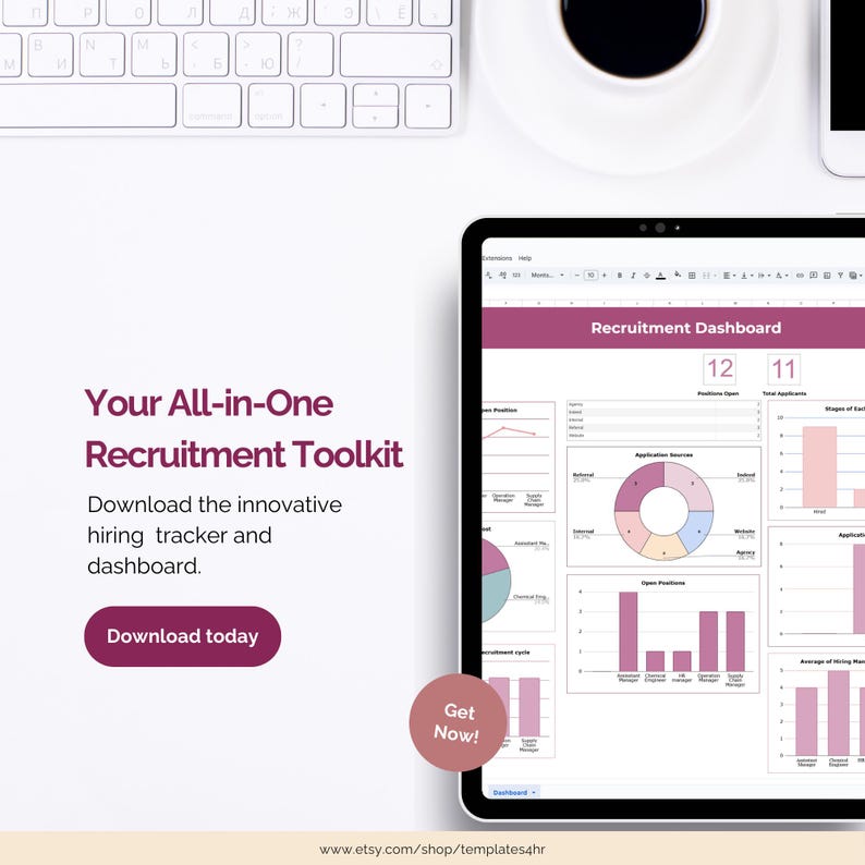 Recruitment Tracker Dashboard: HR Hiring Tool (google Sheets Template ...