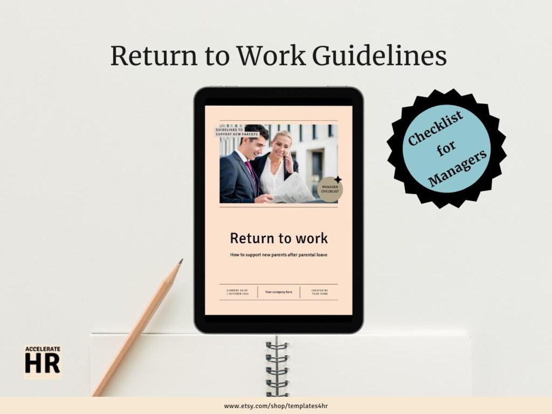 Return to Work Guide for New Parents | Printable Manager's Guide for ...