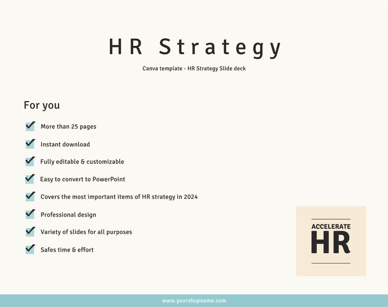 HR Strategy Presentation Template Editable Human Resources Slide Deck ...