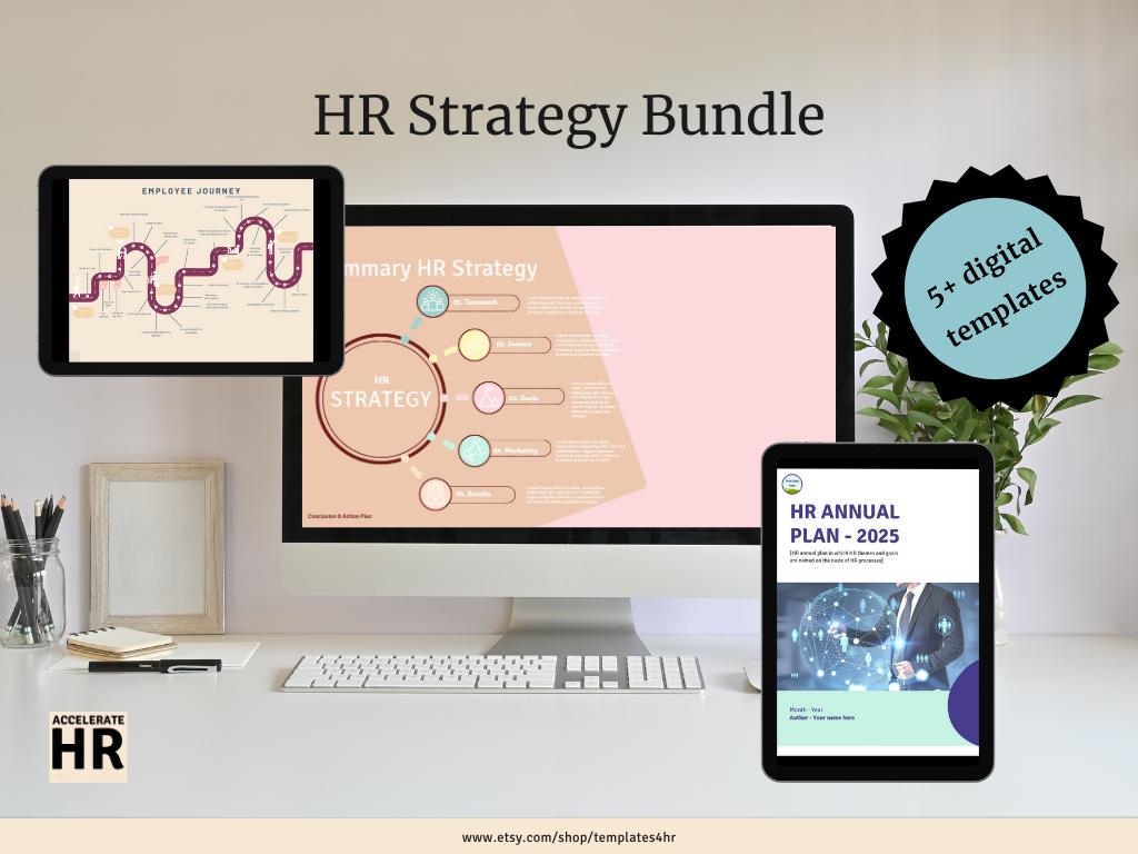 HR Strategy Bundle: Editable Slide Deck, Checklists, Plans (digital ...