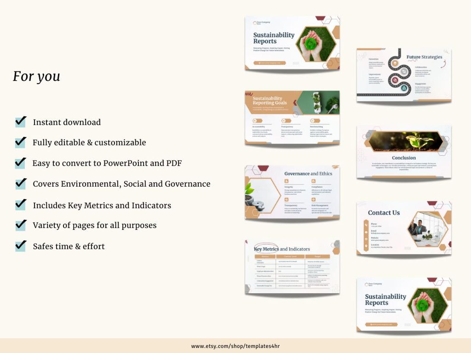 ESG Sustainability Report Template: Editable Canva Design (digital ...