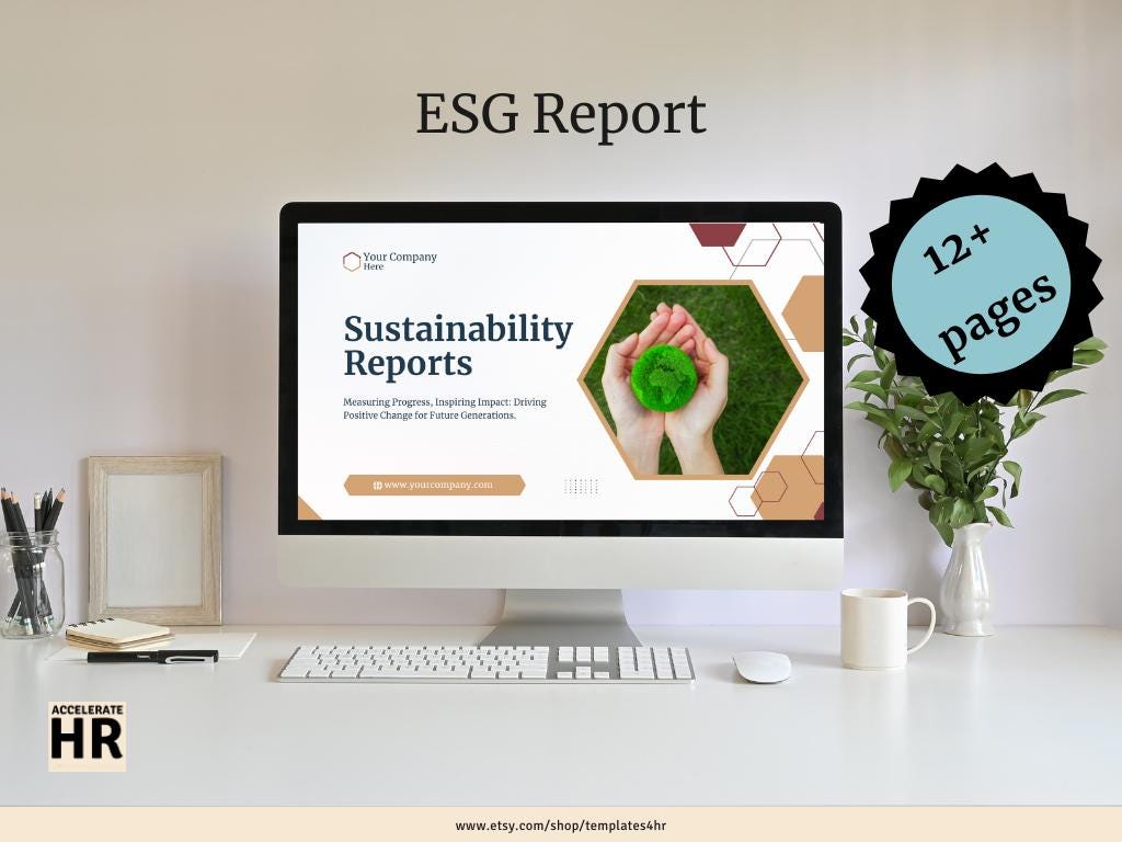 ESG Sustainability Report Template: Editable Canva Design (digital ...