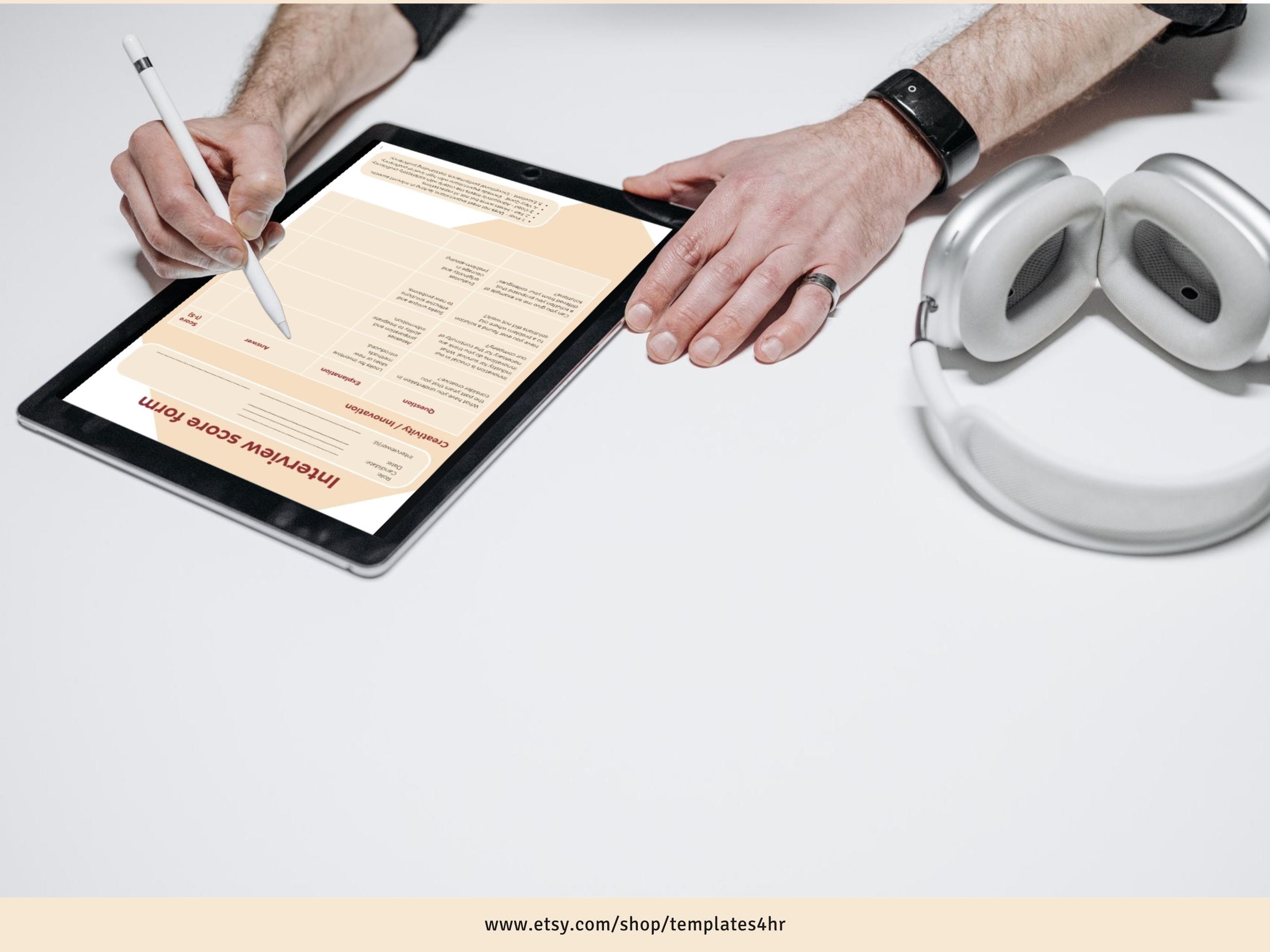 Interview Scoring Form: Candidate Evaluation, Editable Template ...