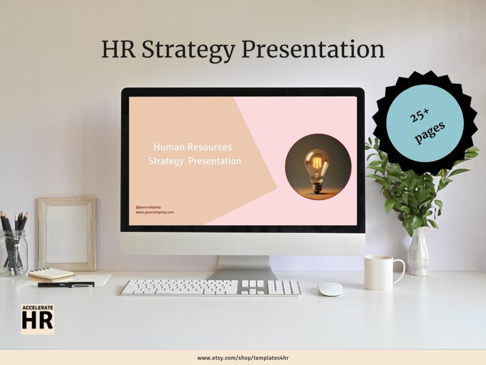 HR Strategy Presentation Template | Editable Human Resources Slide Deck ...
