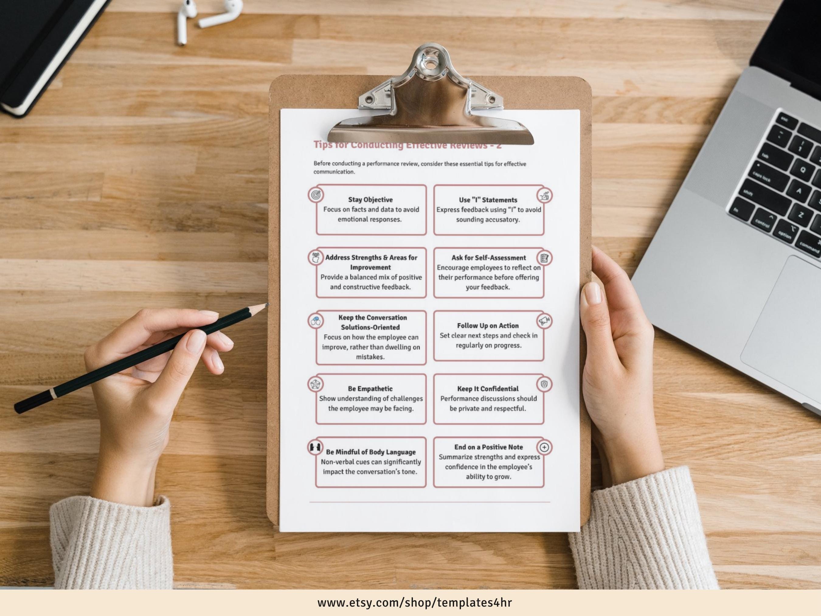 Annual Goal Setting & Review Form: Digital HR Template (editable) - Etsy