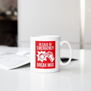 In Case of Emergency Break Mug: Funny Office Gift, Fun Gift, Quirky ...
