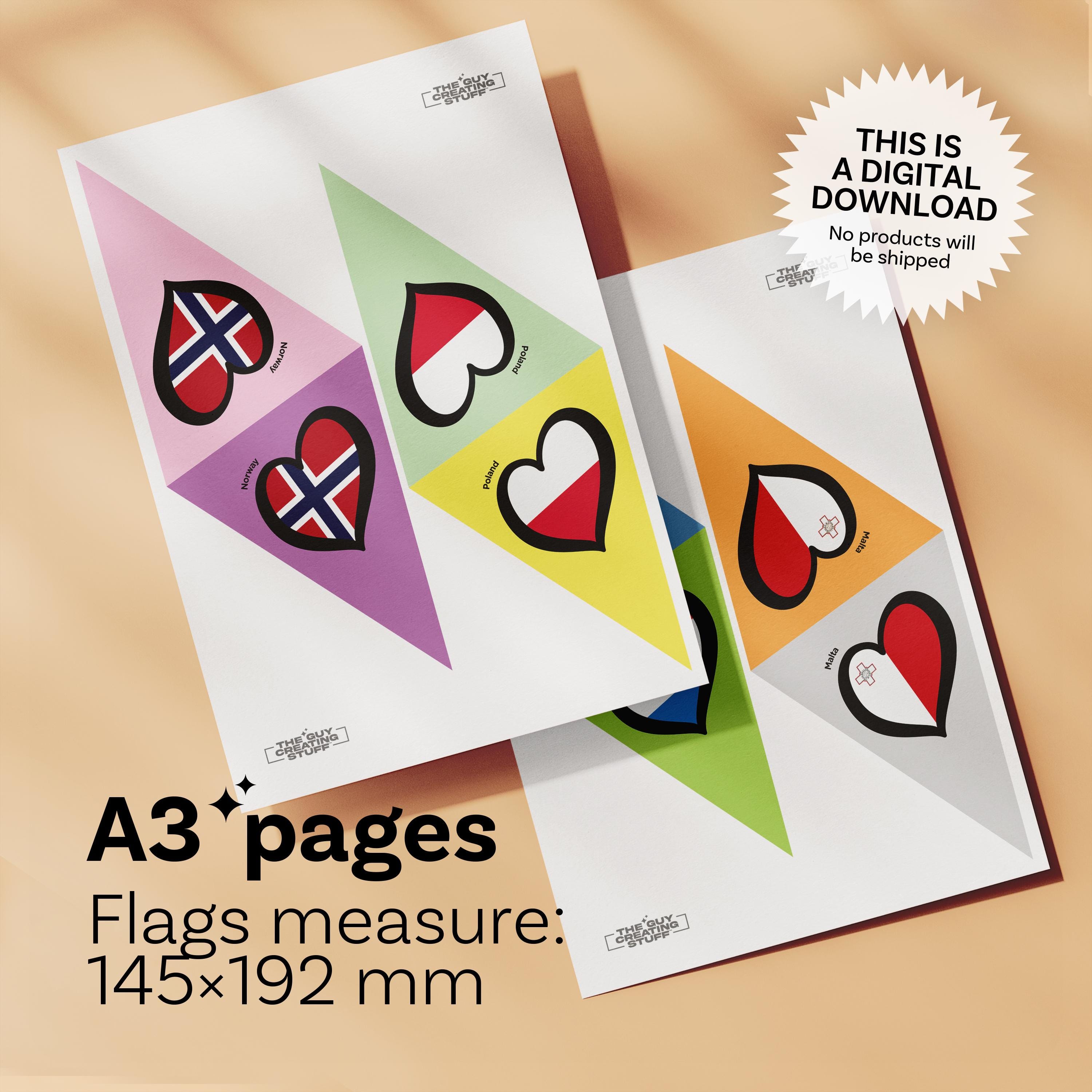 Europarty – 51 Country Flags, Eurovision Party Decoration, Ceiling and ...