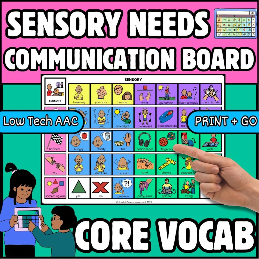 Sensory Communication Board/card: AAC Nonverbal Aid for Autism ...