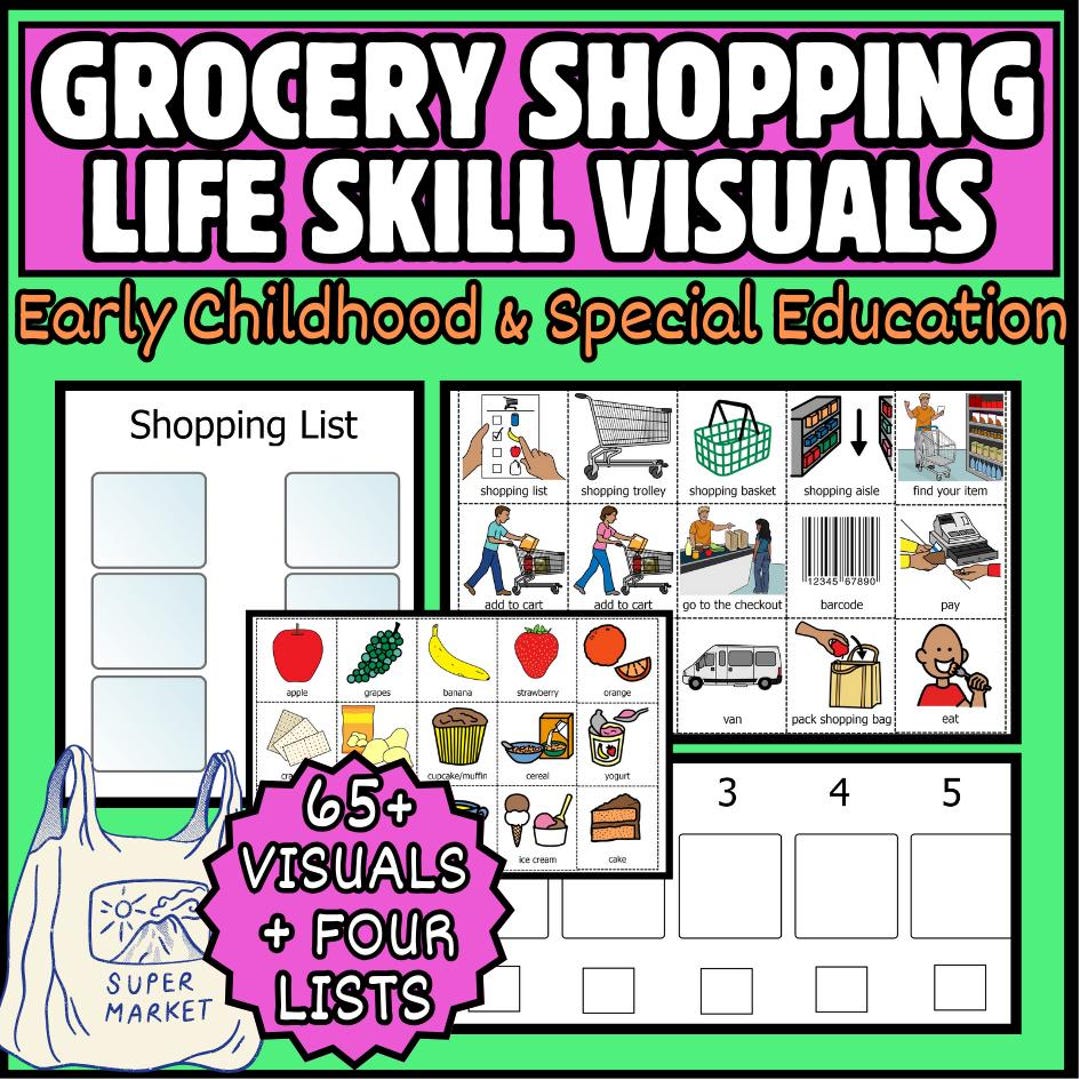 Visual Shopping List, Grocery Store Visuals | Visual Supports for ...