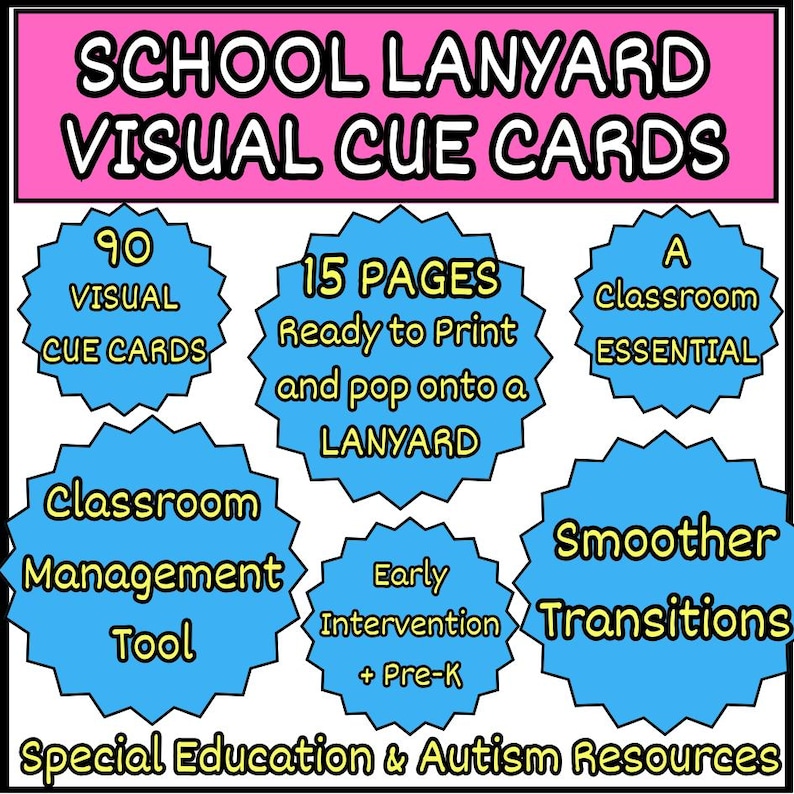 Autism Visual Cue Cards for School: Classroom Visual Supports ...