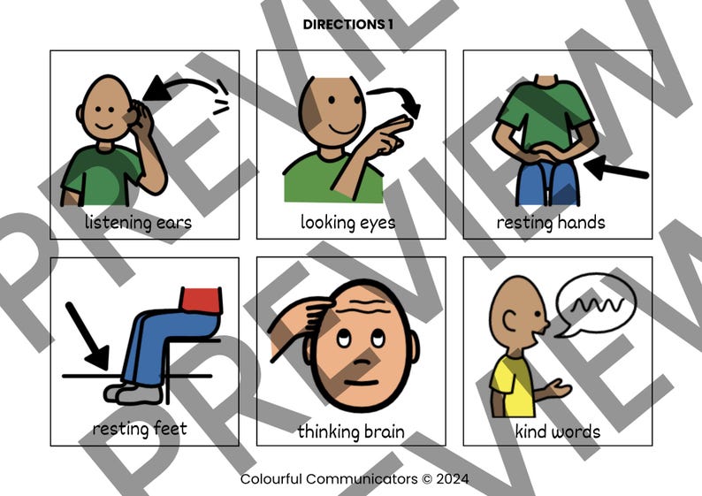 Autism Visual Cue Cards for School: Classroom Visual Supports ...