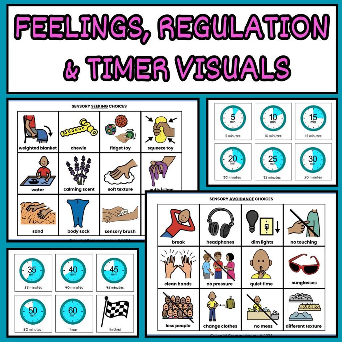 Sensory Regulation Choice Board – Feelings Chart, Emotional Regulation ...