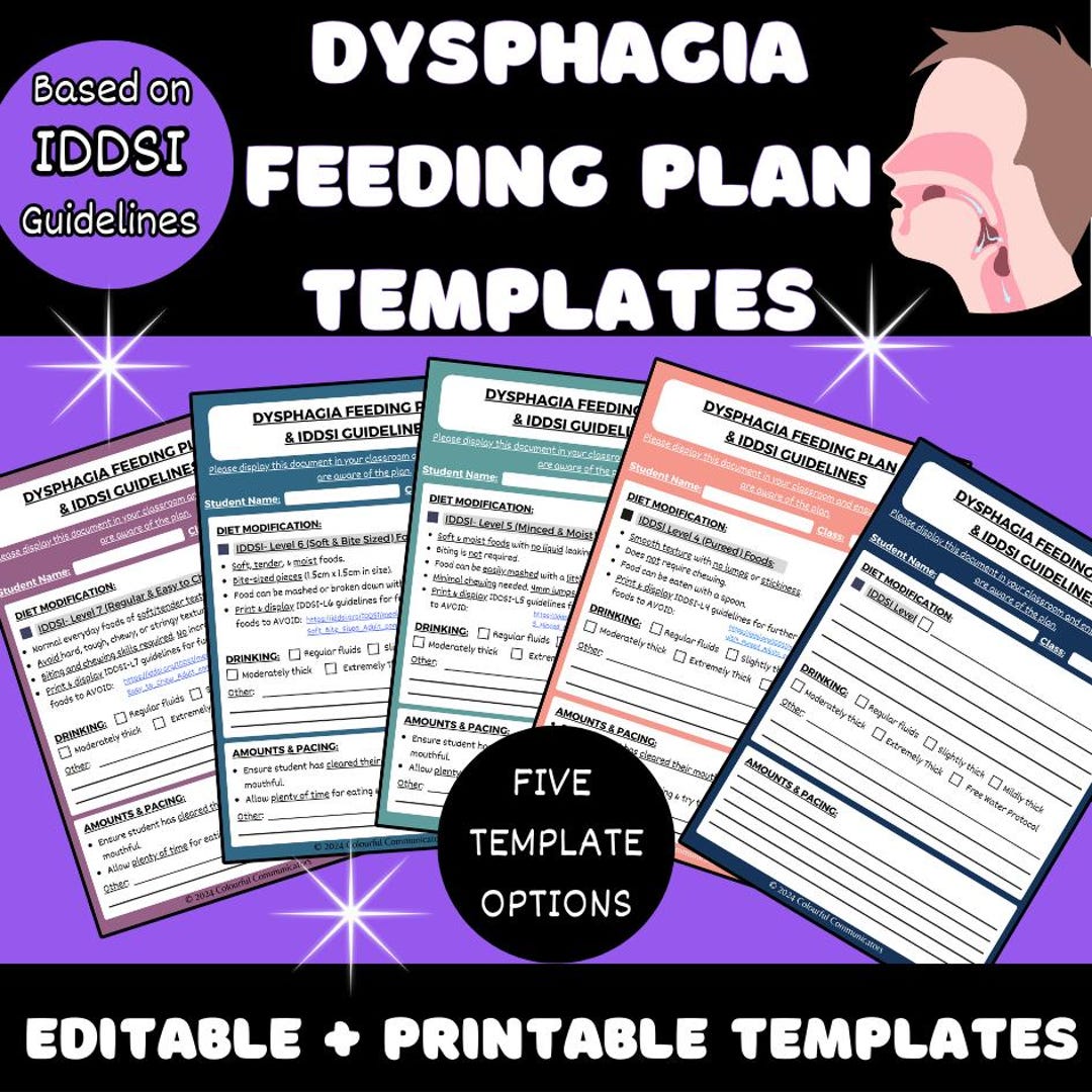 Dysphagia Resources | Modified Diet EDITABLE Feeding Plans | Feeding ...