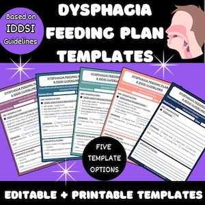 Dysphagia Resources | Modified Diet EDITABLE Feeding Plans | Feeding ...