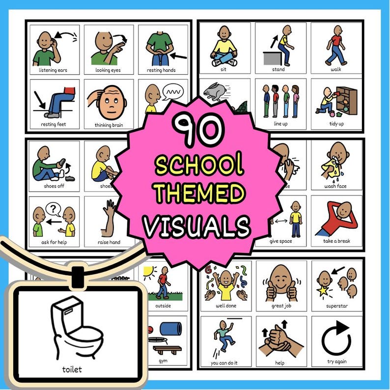 Autism Visual Cue Cards for School: Classroom Visual Supports ...