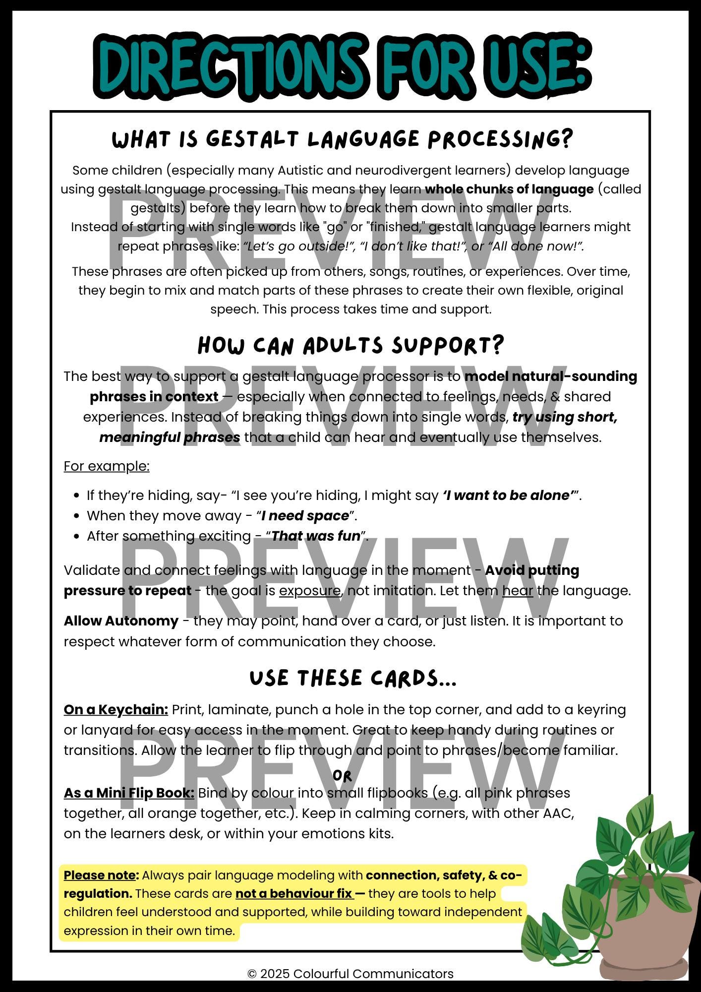 Emotion Phrase Cards: Gestalt Language Processing, AAC + Autism Speech ...