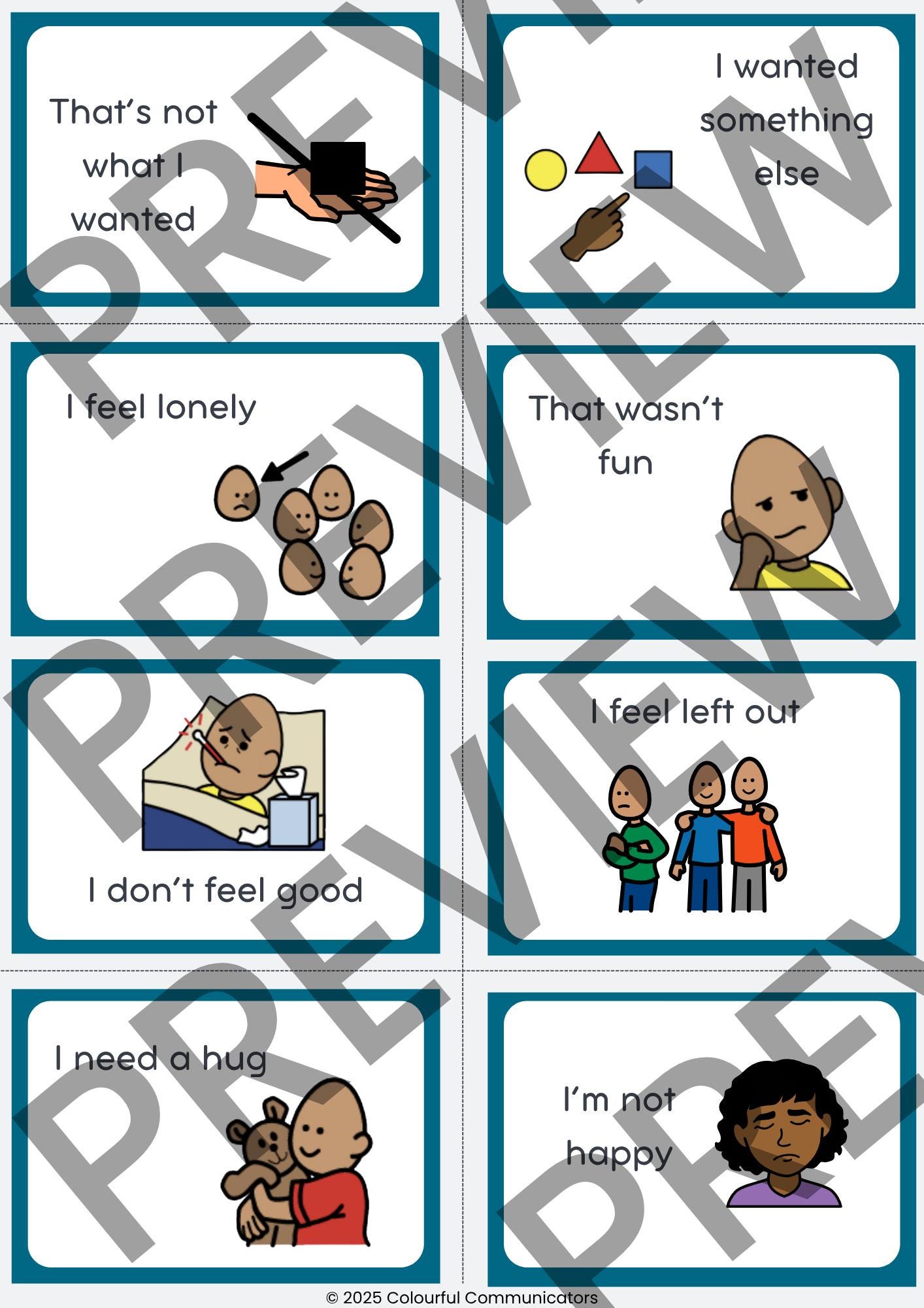 Emotion Phrase Cards: Gestalt Language Processing, AAC + Autism Speech ...