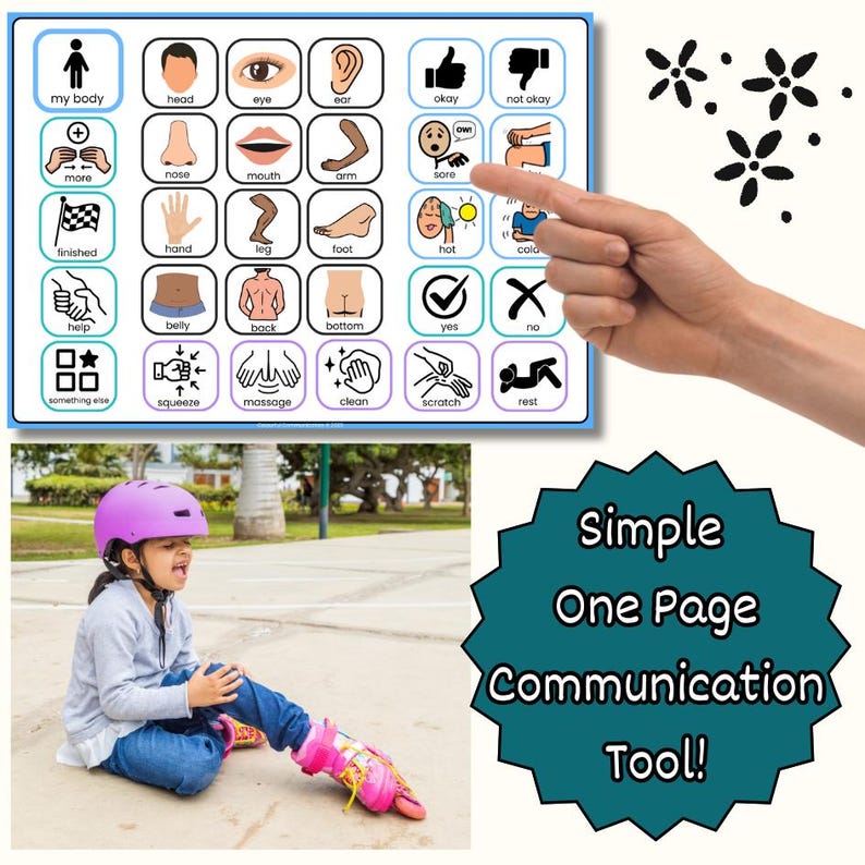 My Body Visuals Non Verbal Communication Board Functional Language AAC ...
