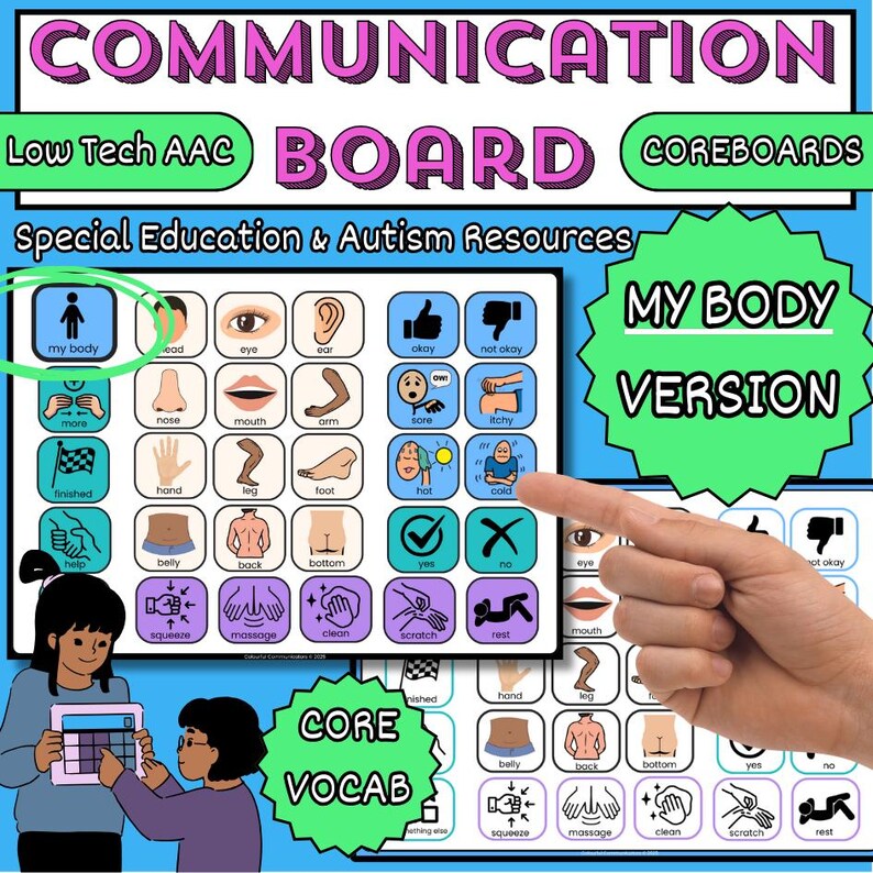 My Body Visuals | Non Verbal Communication Board | Functional Language ...