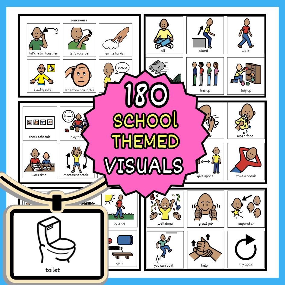 Autism Visual Cue Cards for Teacher Lanyards: Classroom Communication ...