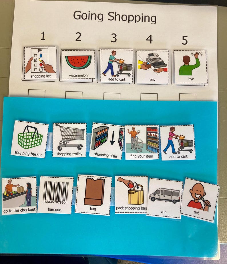 Grocery Shopping Visuals for Life Skills – Special Education, OT, SLP ...