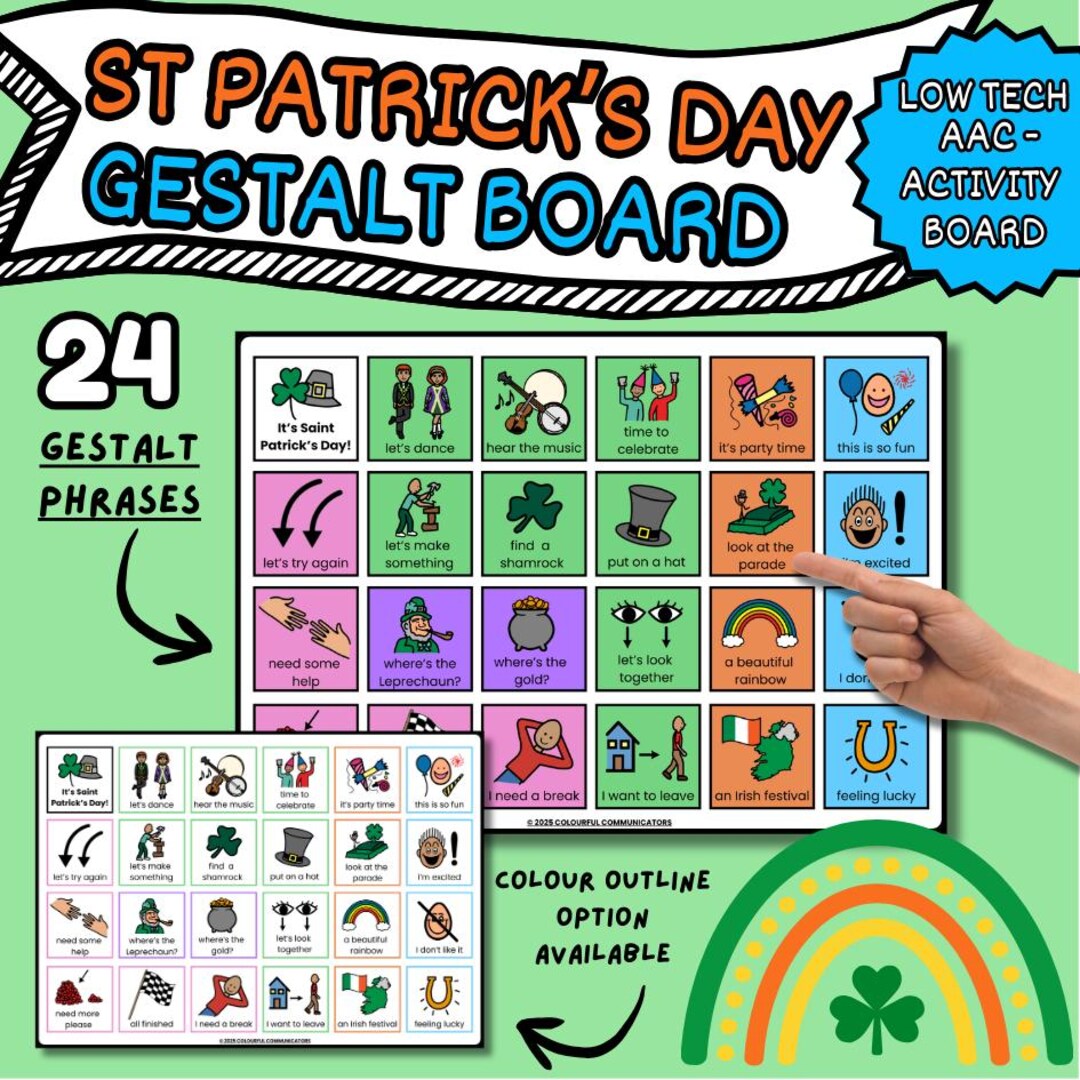 St Patricks Day Gestalt Language Communication Board (AAC Printables ...