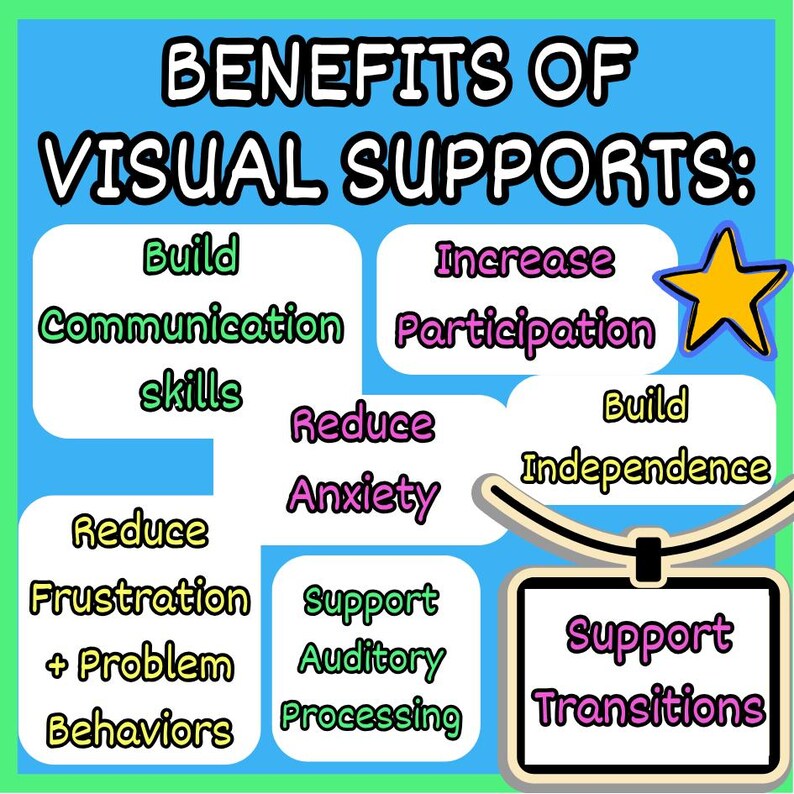 Autism Visual Cue Cards for Teacher Lanyards: Classroom Communication ...