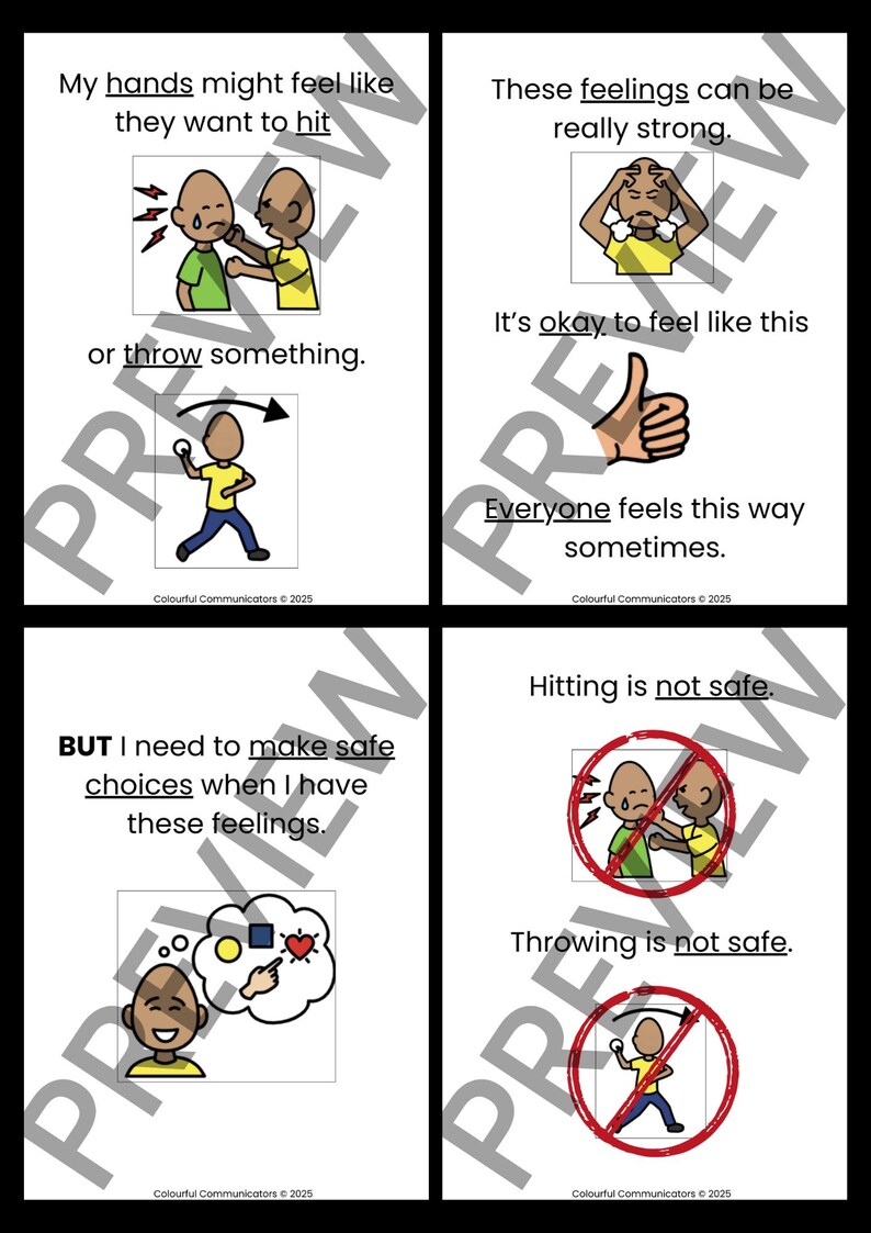 Autism Social Story: Managing Big Emotions + Hitting - Positive ...