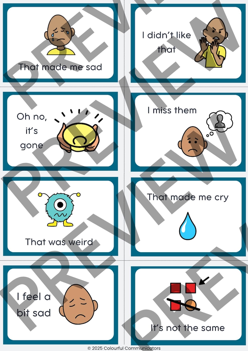 Emotion Phrase Cards: Gestalt Language Processing, AAC + Autism Speech ...