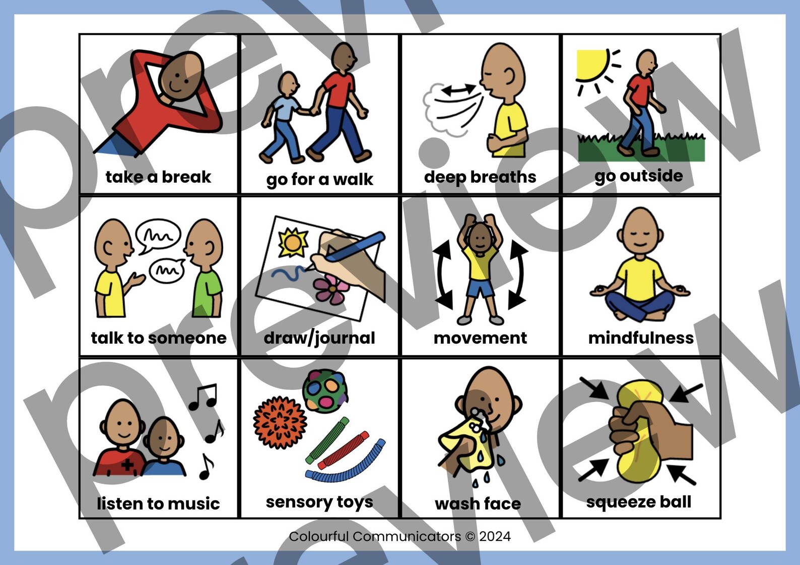 Autism Emotional Regulation I Feel I Need Choice Board: Visual Supports ...