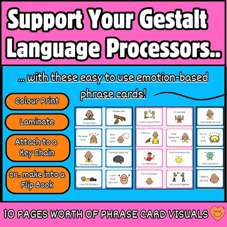 Gestalt Language Processing, Emotion Cards for Special Education ...