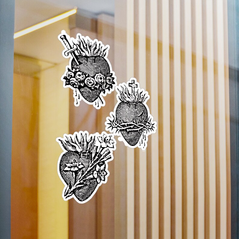 The Hearts of Jesus, Mary, and Saint Joseph, Transparent Bumper Sticker ...