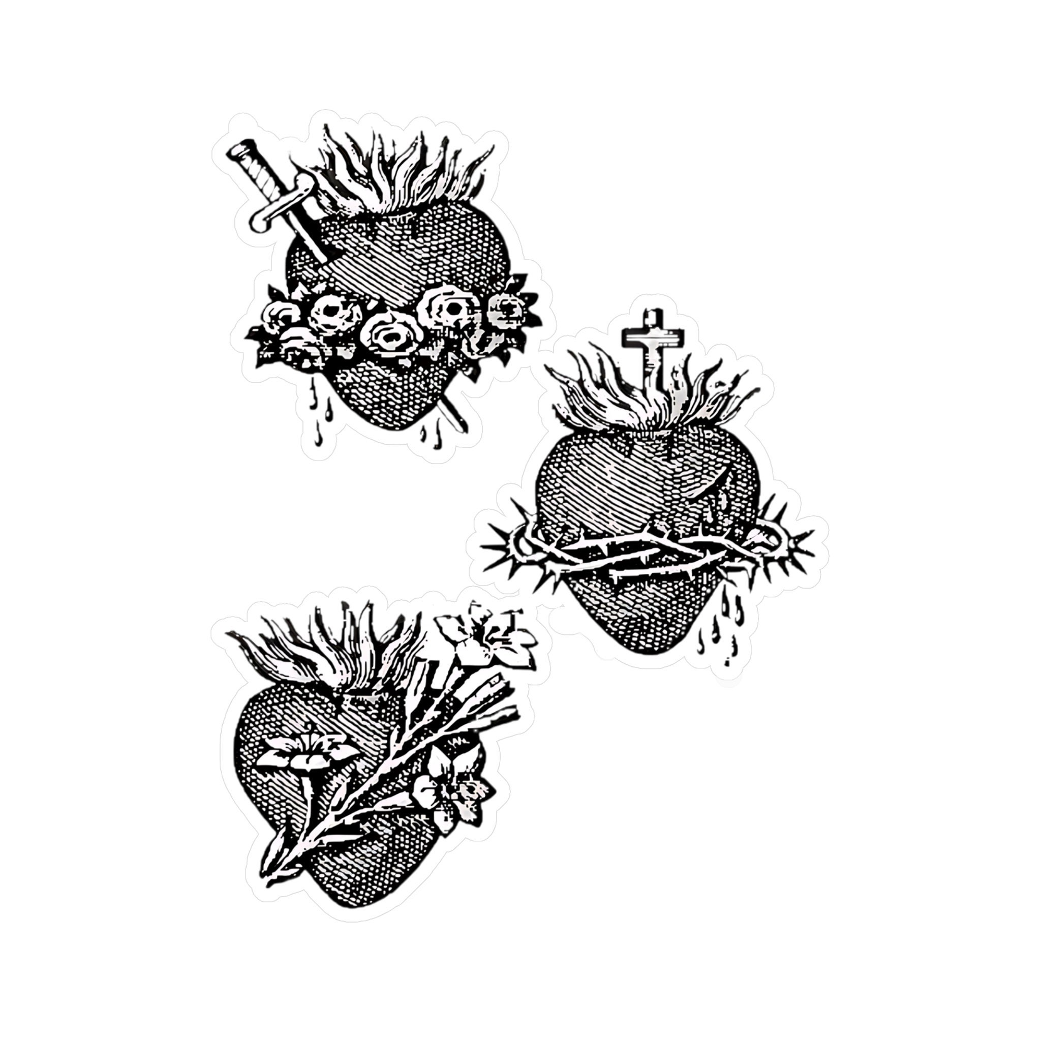 The Hearts of Jesus, Mary, and Saint Joseph, Transparent Bumper Sticker ...