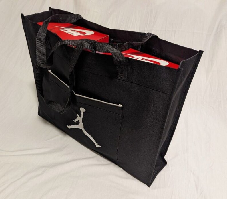 Nike Air Jordan JUMPMAN Shoe Tote Bag 15" X 10" Black Holds 2 Shoe ...