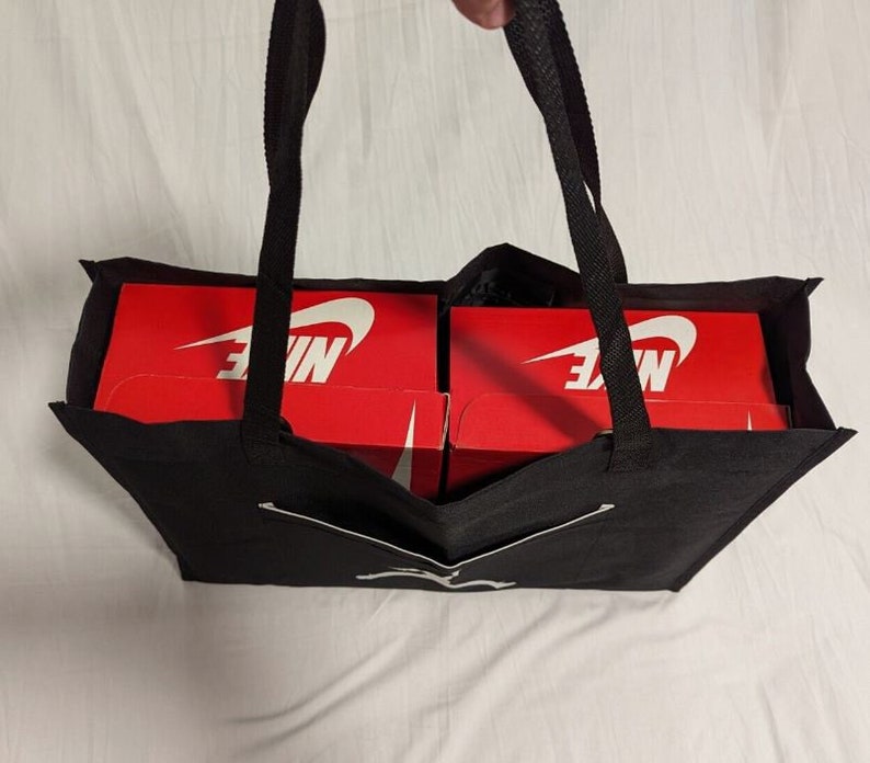 Nike Air Jordan JUMPMAN Shoe Tote Bag 15" X 10" Black Holds 2 Shoe ...