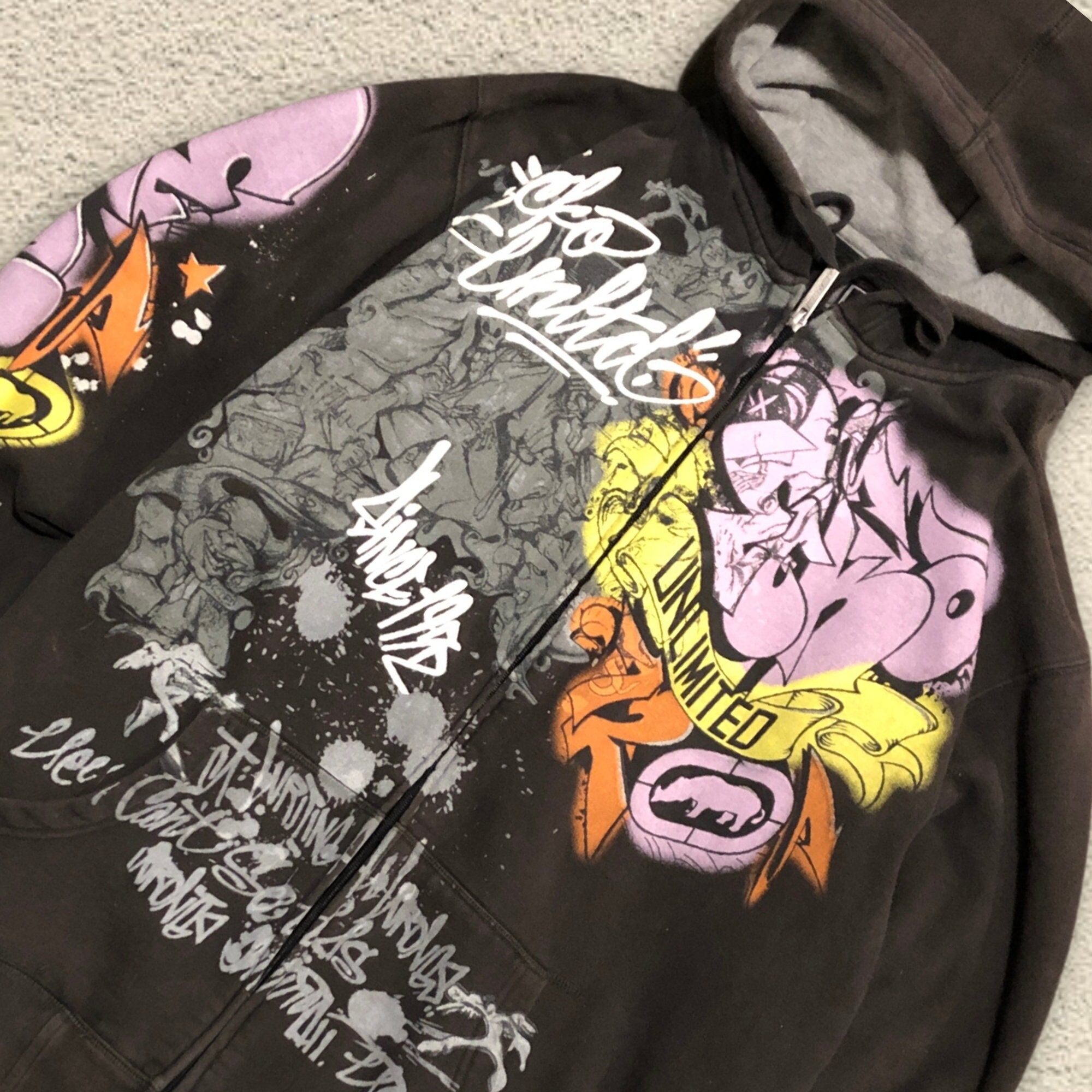 Vintage Y2K Ecko Unlimited Graffiti Zip-up Hoodie - Etsy Vintage Y2K Ecko Unlimited Graffiti Zip-up Hoodie - Etsy