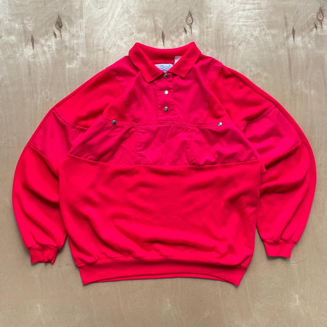 Vintage 90s Cape Cod Match Mates Neon Pink Pullover Sweatshirt / Size ...