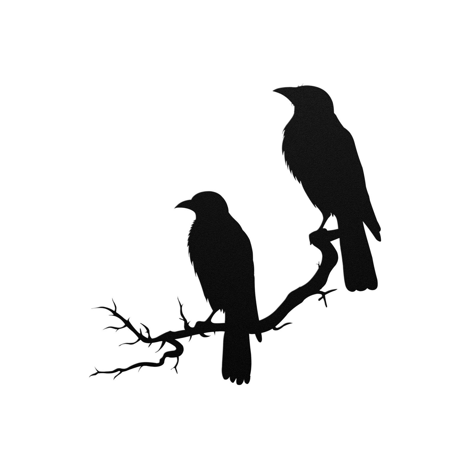 Metal Crow Wall Art - Large Black Metal Wall Decor, Modern Rustic Crow ...