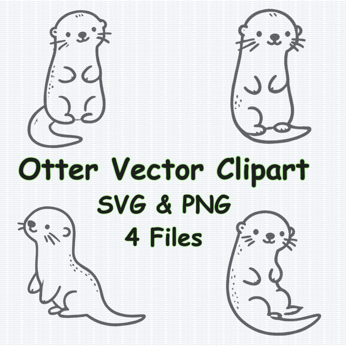 Cute Otter Silhouette SVG, Otter Clipart, Otter PNG, Sea Otter Svg ...