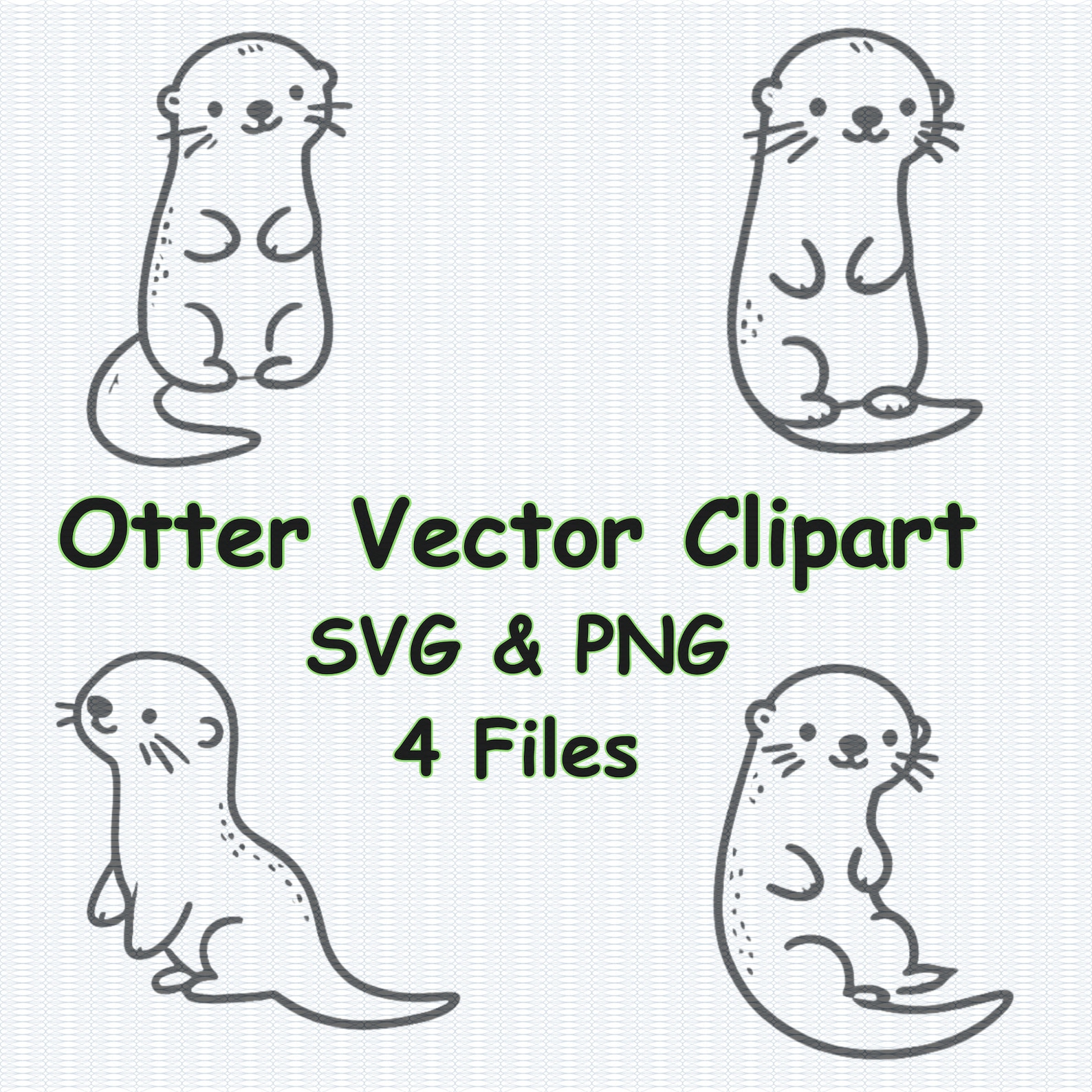 Cute Otter Silhouette SVG, Otter Clipart, Otter PNG, Sea Otter Svg ...