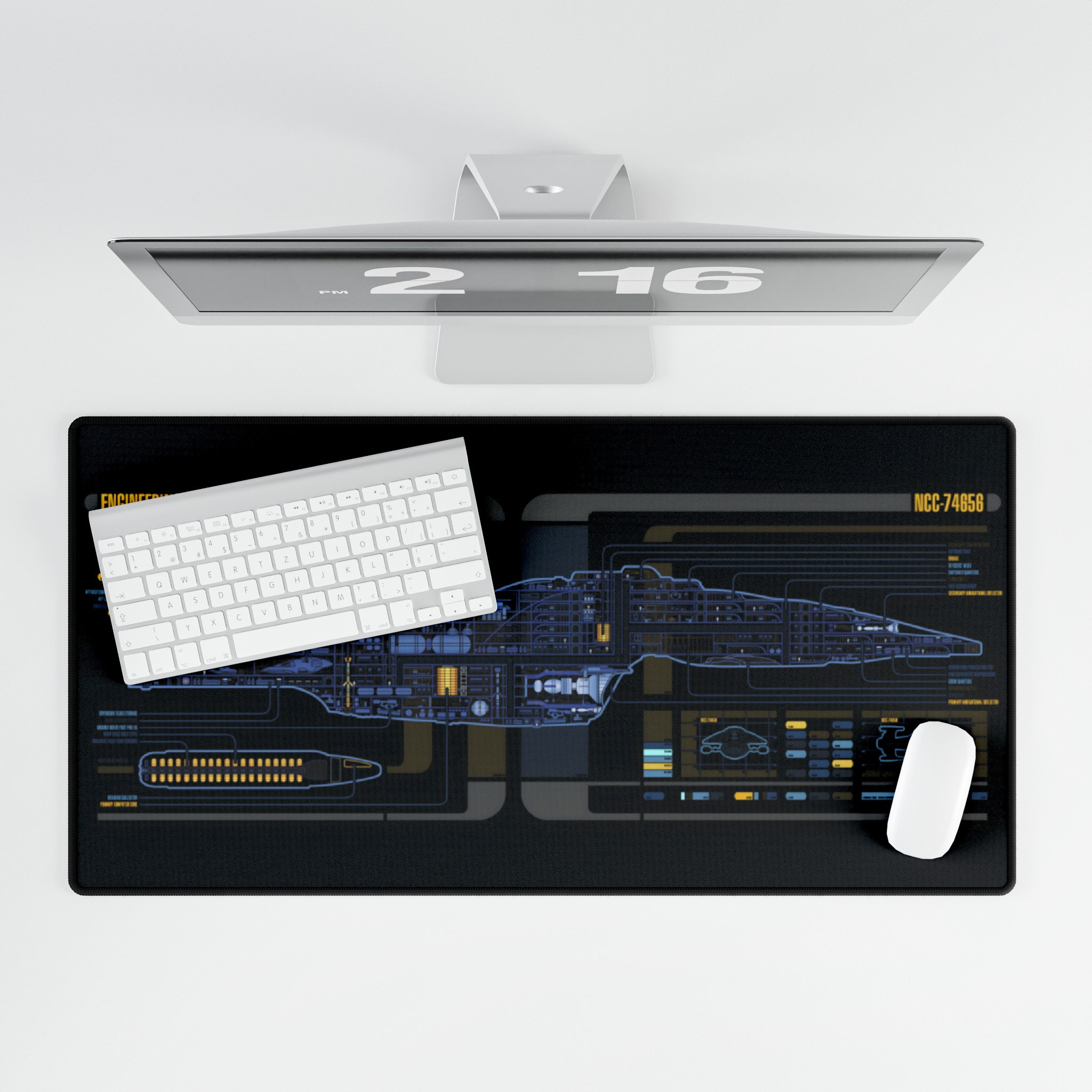 LCARS Desk Mat, Sci-fi Control Console Display Mouse Pad, Space Planet ...