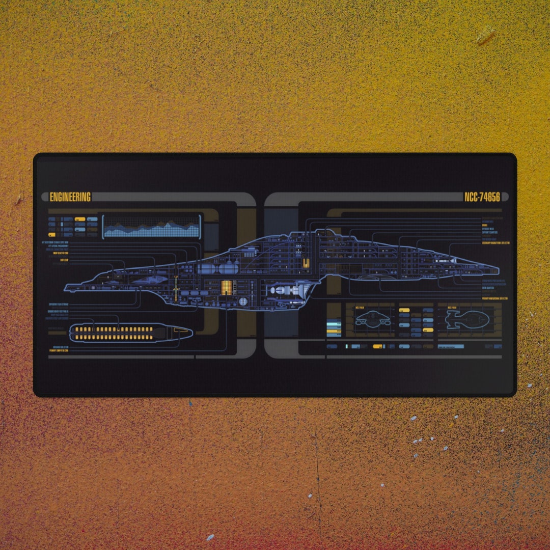 LCARS Desk Mat, Sci-fi Control Console Display Mouse Pad, Space Planet ...
