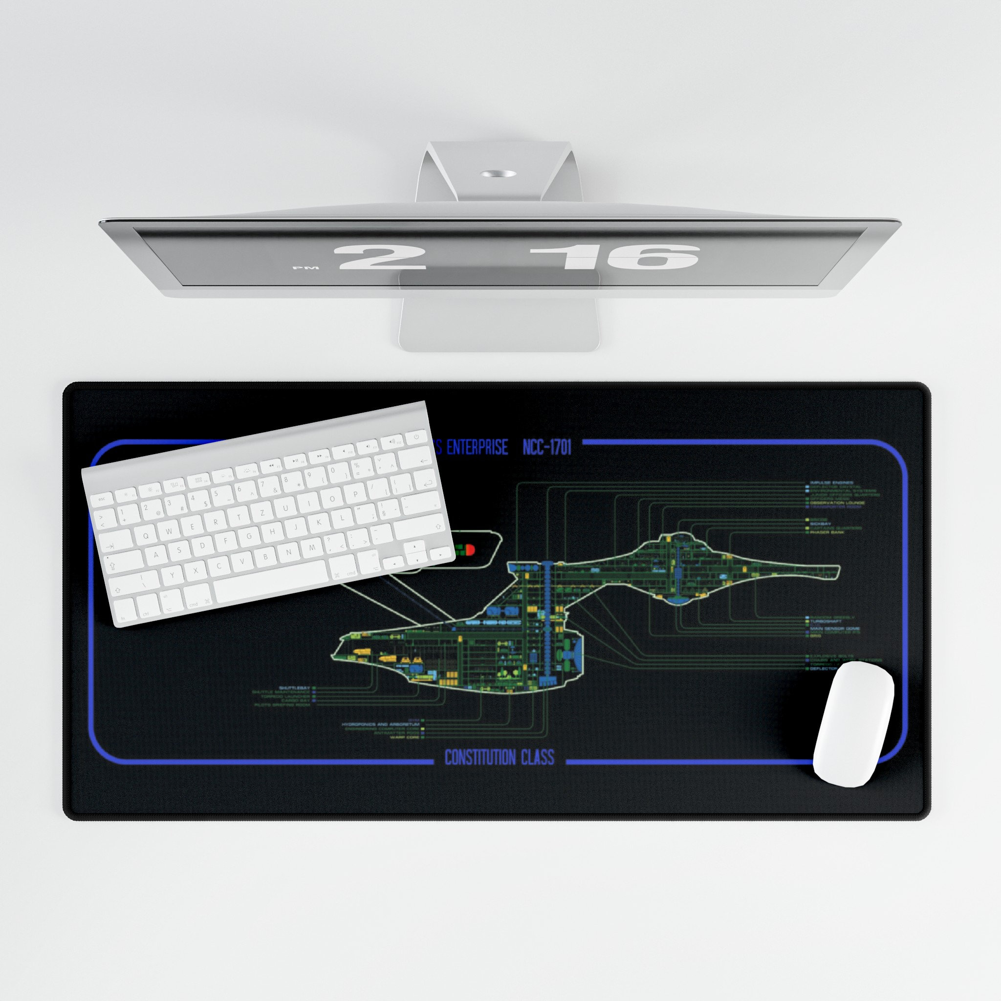 LCARS Desk Mat, Sci-fi Control Console Display Mouse Pad, Space Planet ...