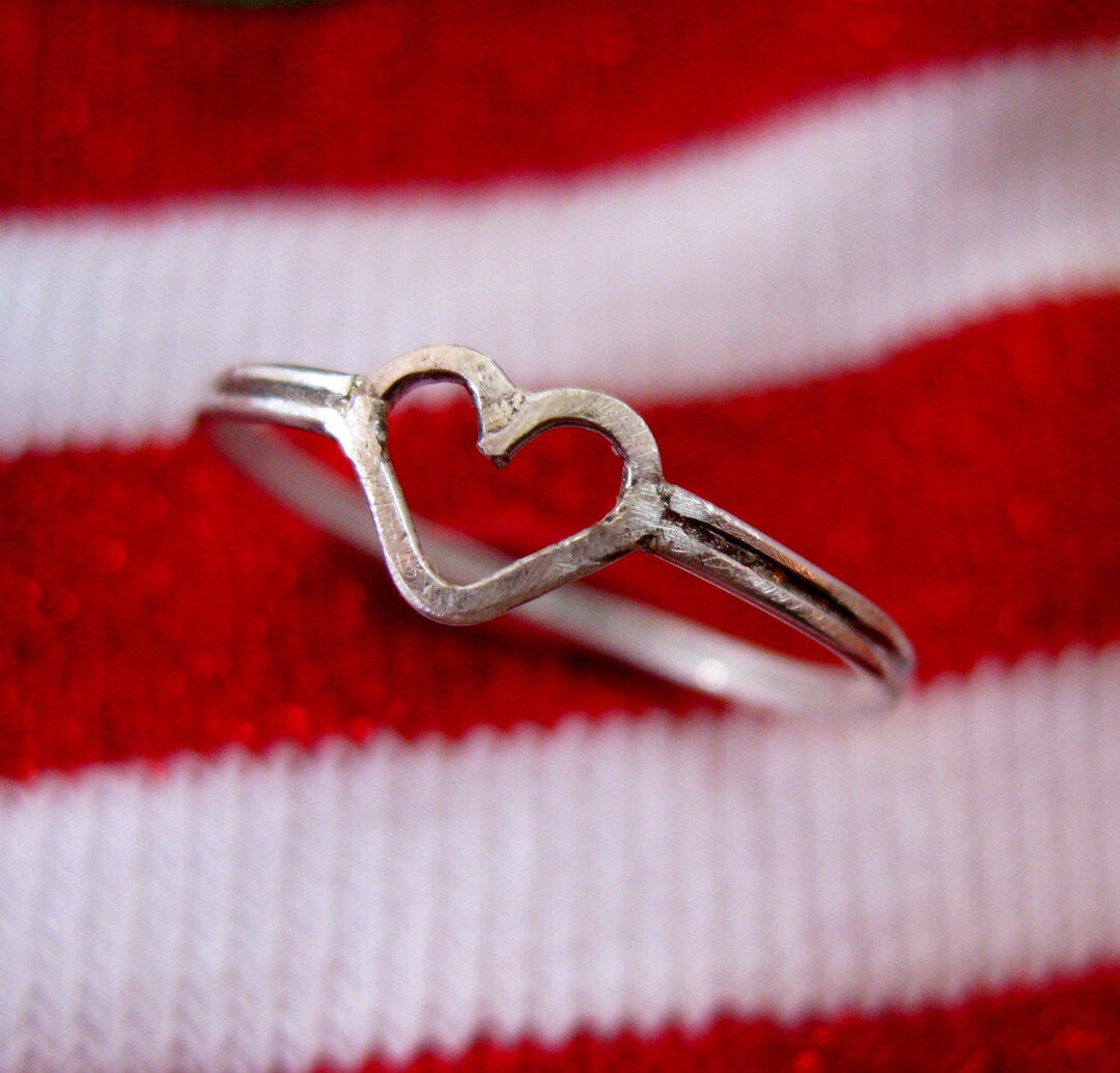 Sterling Silver Heart Ring - Etsy