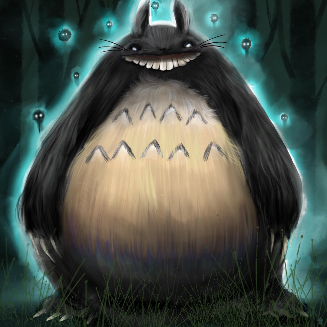 Creepy Distorted My Neighbor Totoro Giclee Print - 80s Kid and 90s Kid ...