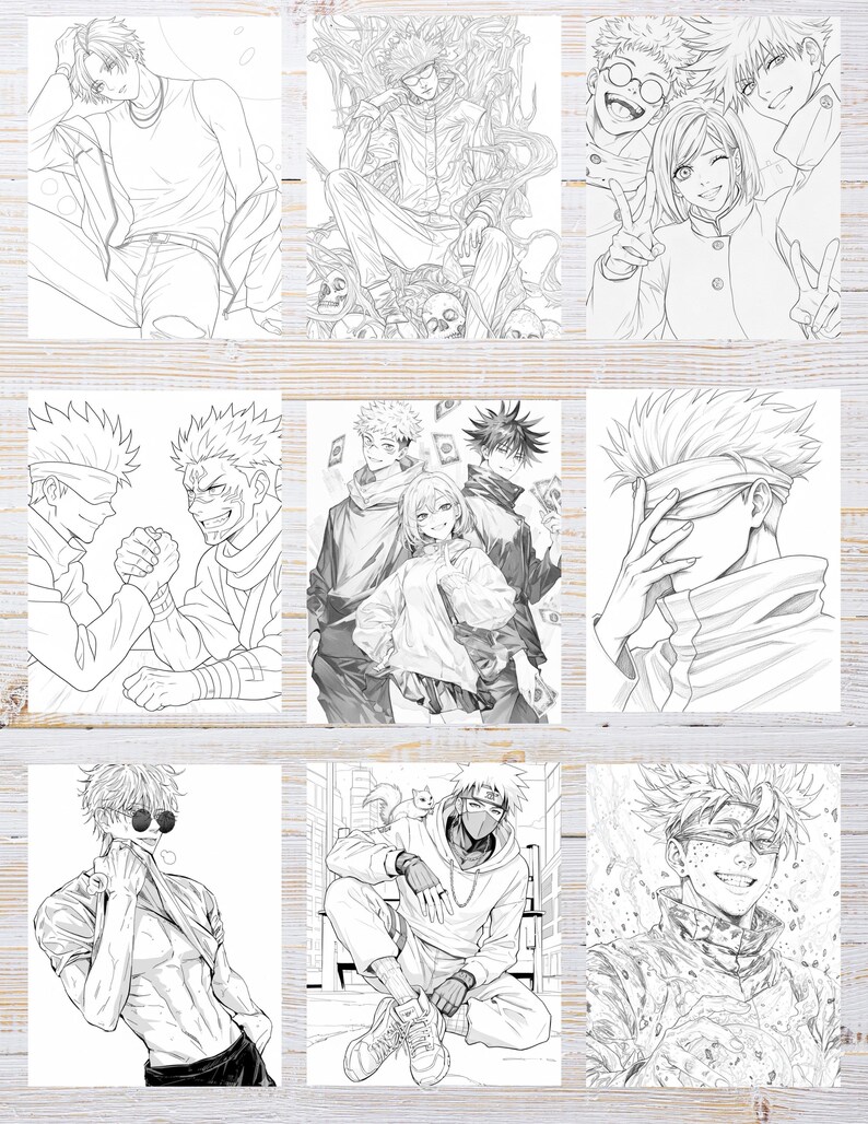 10 Pdfs Gojo Coloring Pages Printable for Adults & Kids | Cute Anime ...