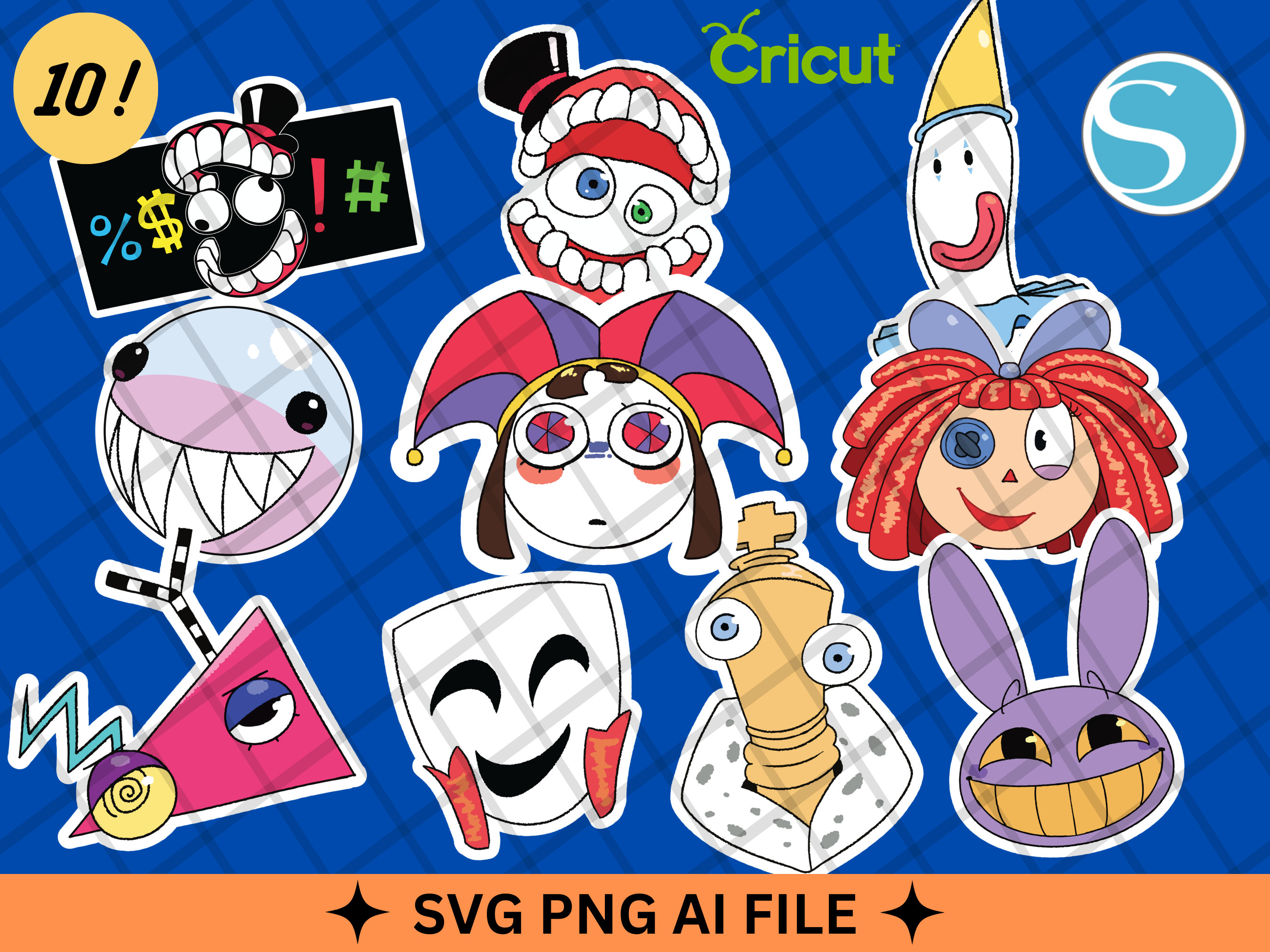 The Amazing Digital Circus Stickers Pomni, Jax, Ragatha, Caine, Bubble ...